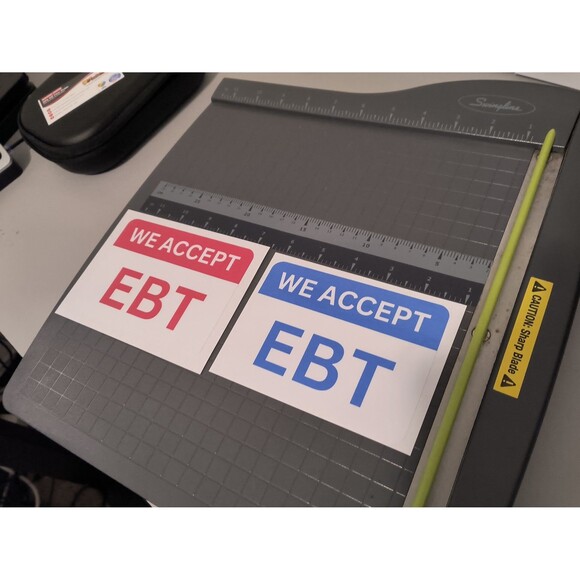 Art | We Accept Ebt Sticker Waterproof Decal Sign Vinyl Red Blue Pack ...